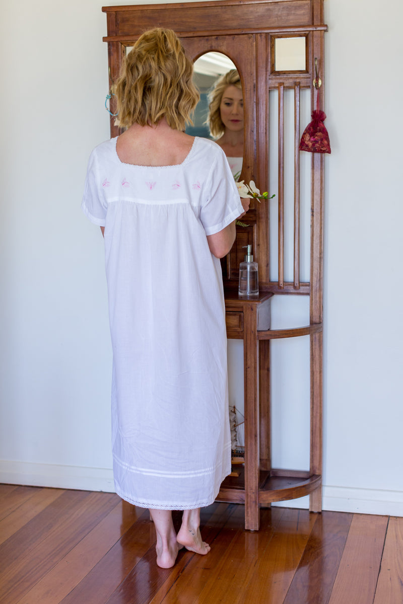 Emily Cotton Nightie - White – Monty & Moo