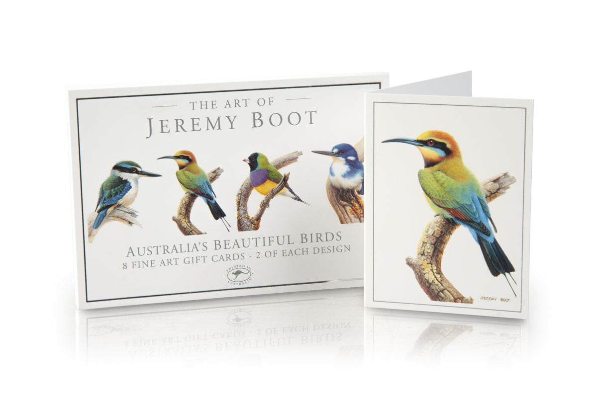 Jeremy Boot Gift Card Pack of 8 - Australia's Beautiful Birds – Monty & Moo