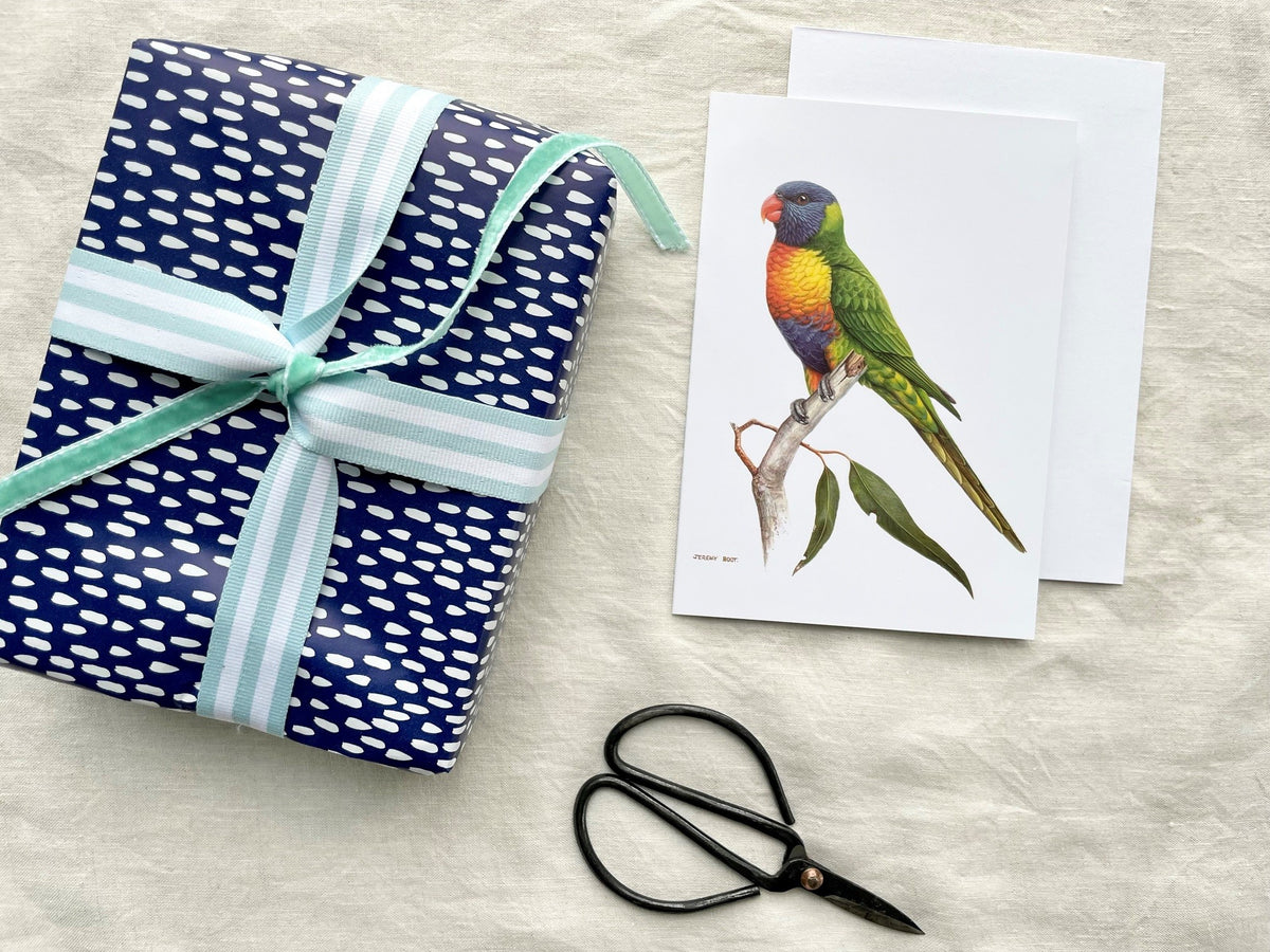 Jeremy Boot Card - Rainbow Lorikeet – Monty & Moo