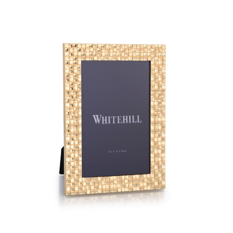 Whitehill Gold Finish Checkered Photo Frame 10cm x 15cm – Monty & Moo