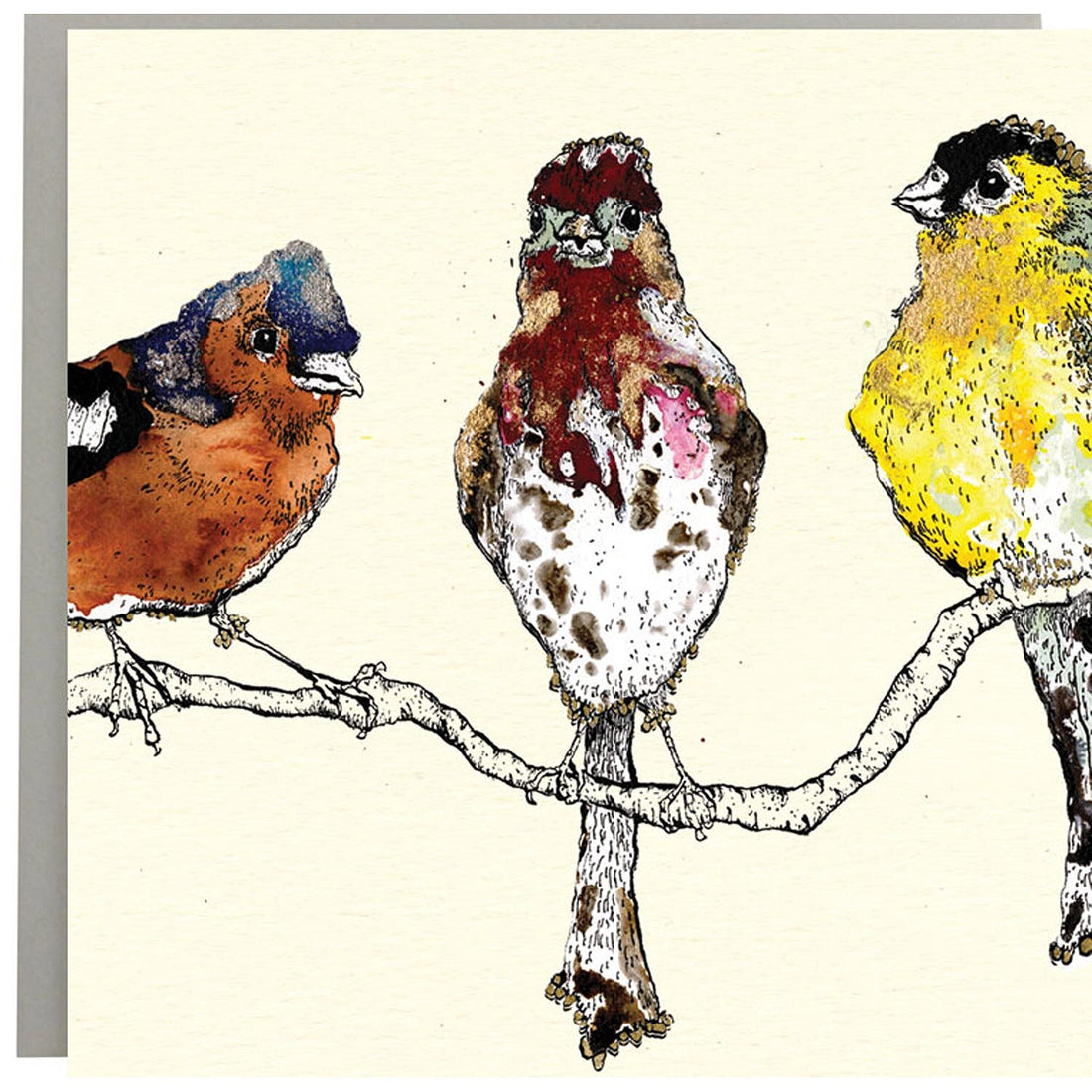 Anna Wright Card - Finches – Monty & Moo