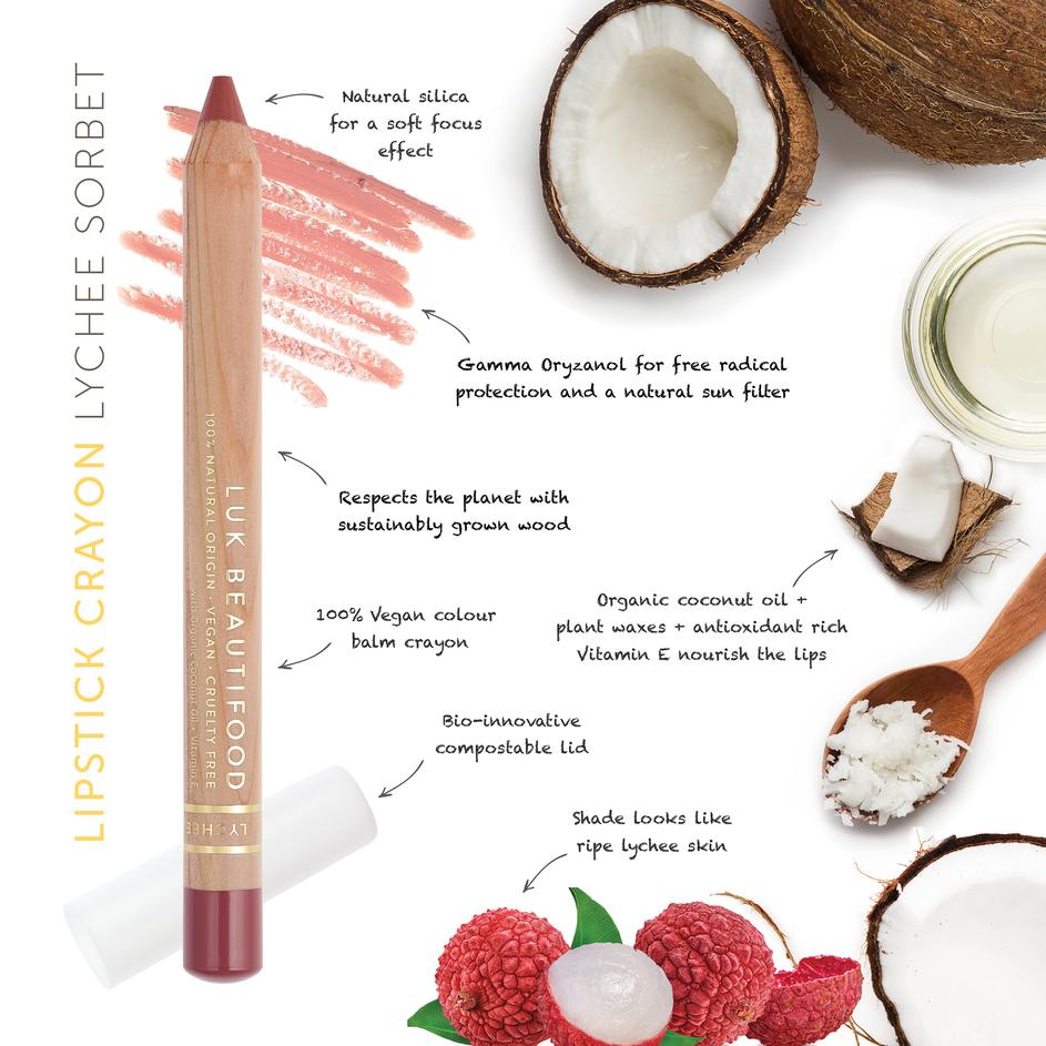 LUK Beautifood Lipstick Crayon - Lychee Sorbet – Monty & Moo