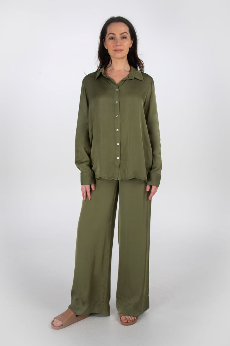 MILSON Isabelle Pant - Olive/Bamboo/Wide Leg – Monty & Moo